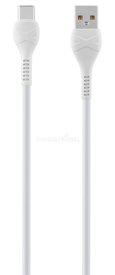 Flexible and Durable Cable with Type-C and USB Connectors. Stock Photo ...