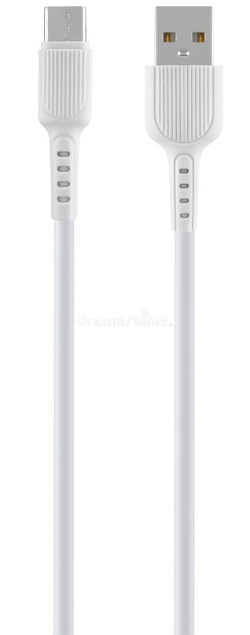 Flexible and Durable Cable with Type-C and USB Connectors. Stock Image ...