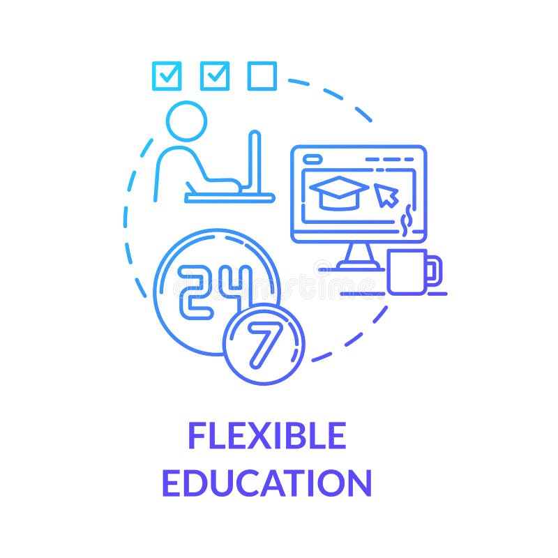 Flexible Education Concept Icon Stock Vector - Illustration of flexible ...