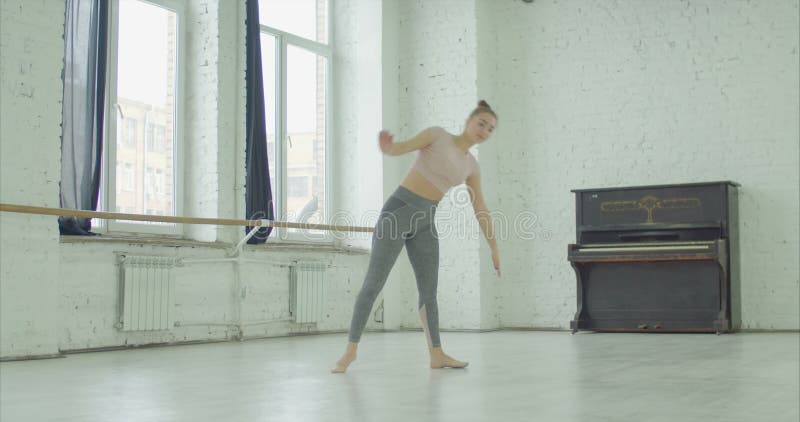 Flexible Woman Doing Standing Splits in Morning Stock Footage - Video ...