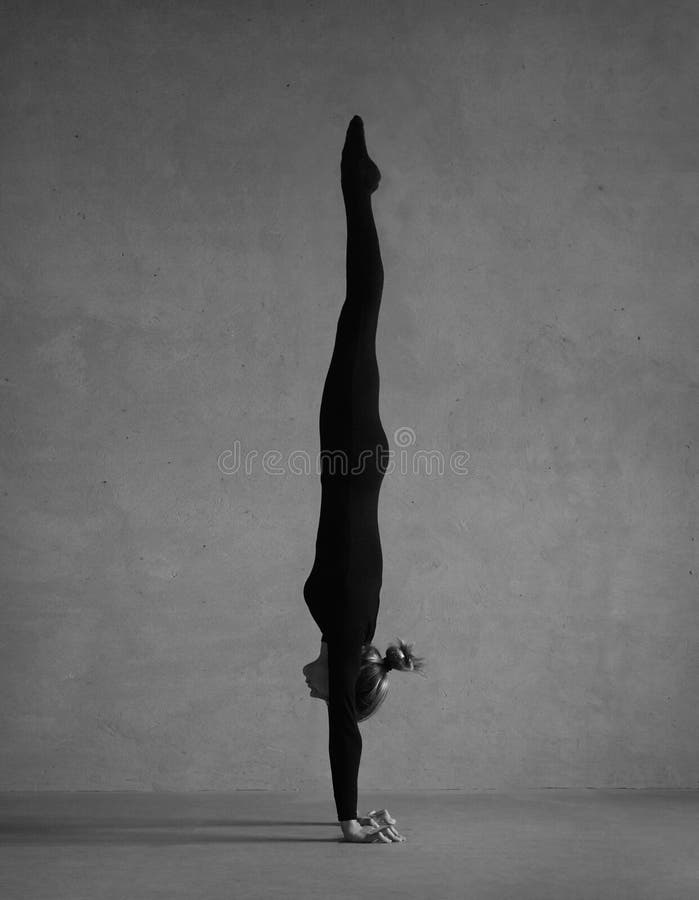 Flexible Gymnast Posing in Black Clothes Stock Photo - Image of fitness ...