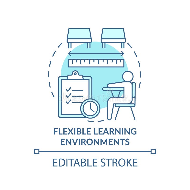 Flexible Learning Environments Turquoise Concept Icon Stock Vector ...