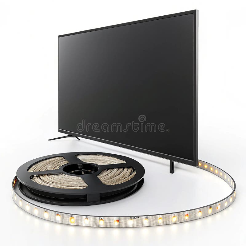 Flexible LED Light Strip for TV Backlighting Stock Illustration ...