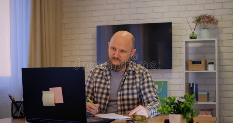 Flexible Man Navigating Digital Workspace, Flexibility Reflected in ...