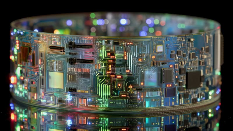Flexible Microled Display Roll Showing Complex Circuitry and Bonding ...