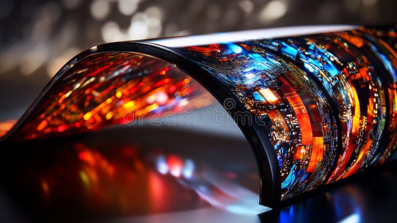 Flexible OLED Screen Showcasing Innovative Technology and Design Stock ...