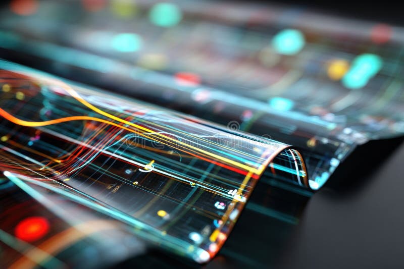 Flexible OLED Screen Showcasing Sleek UI Design with Vibrant Visuals ...