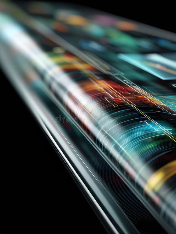 Flexible OLED Screen Showcasing a Sleek User Interface in a Close-Up ...