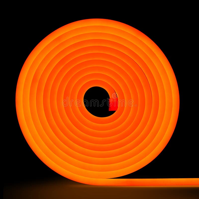 Flexible Orange Led Neon Decor Christmas Light on Black Backgroung ...