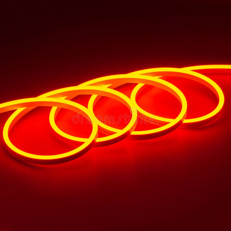 Flexible Orange Led Neon Decor Christmas Light on Black Backgroung ...