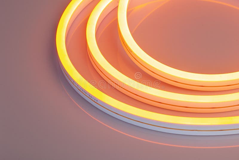 Flexible Orange Led Neon Decor Christmas Light on Black Backgroung ...