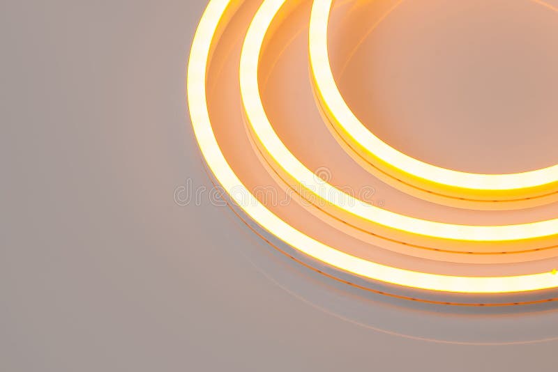 Flexible Orange Led Tape Neon Flex in Roll Isolated on White Background ...