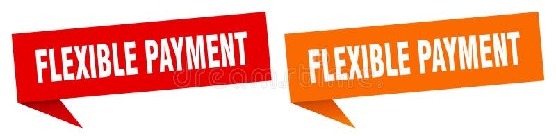Flexible Payment Banner. Flexible Payment Speech Bubble Label Set Stock ...