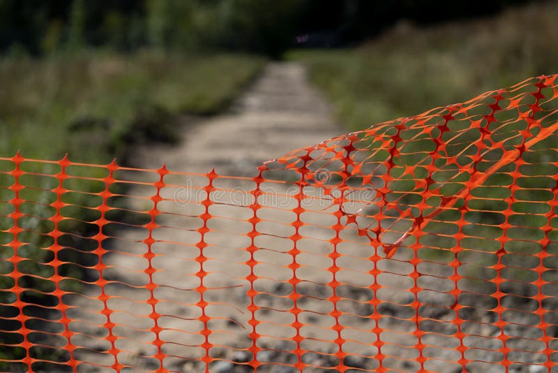 Perforated Fence on a Dirt Road in Autumn Stock Image - Image of hose ...