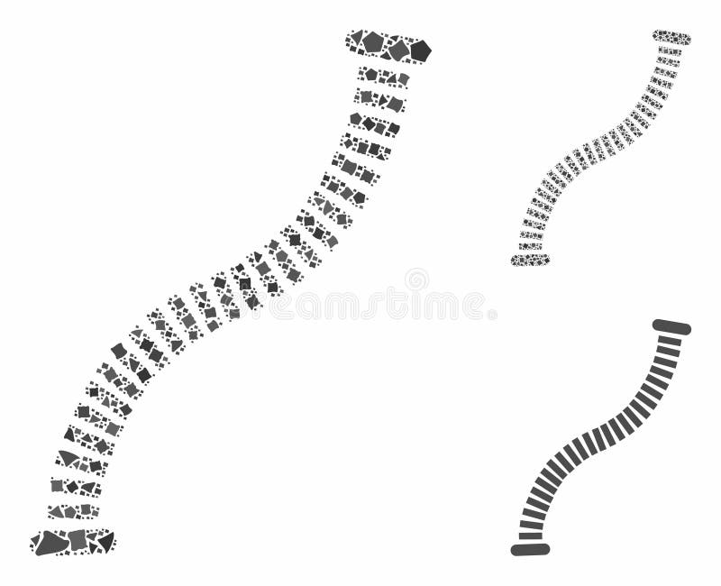 Flexible Pipe Composition Icon of Ragged Elements Stock Vector ...