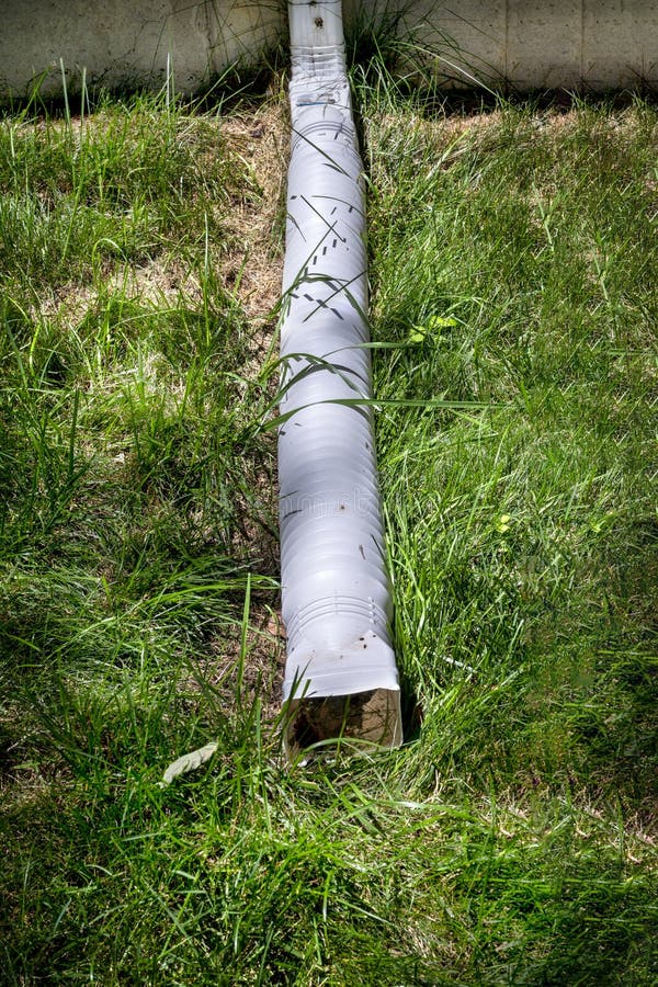 Flexible Rain Gutter Extension. Older Gutter Downspout Stock Image ...