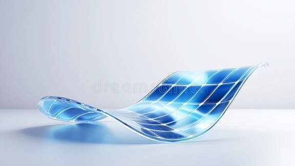 A Flexible Solar Panel Bends Gracefully in a Bright Environment ...