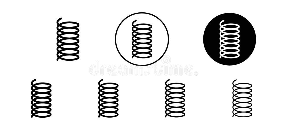 Flexible Spring Vector Icon Set Collection. Flexible Spring Outline Flat Icon Stock Vector ...