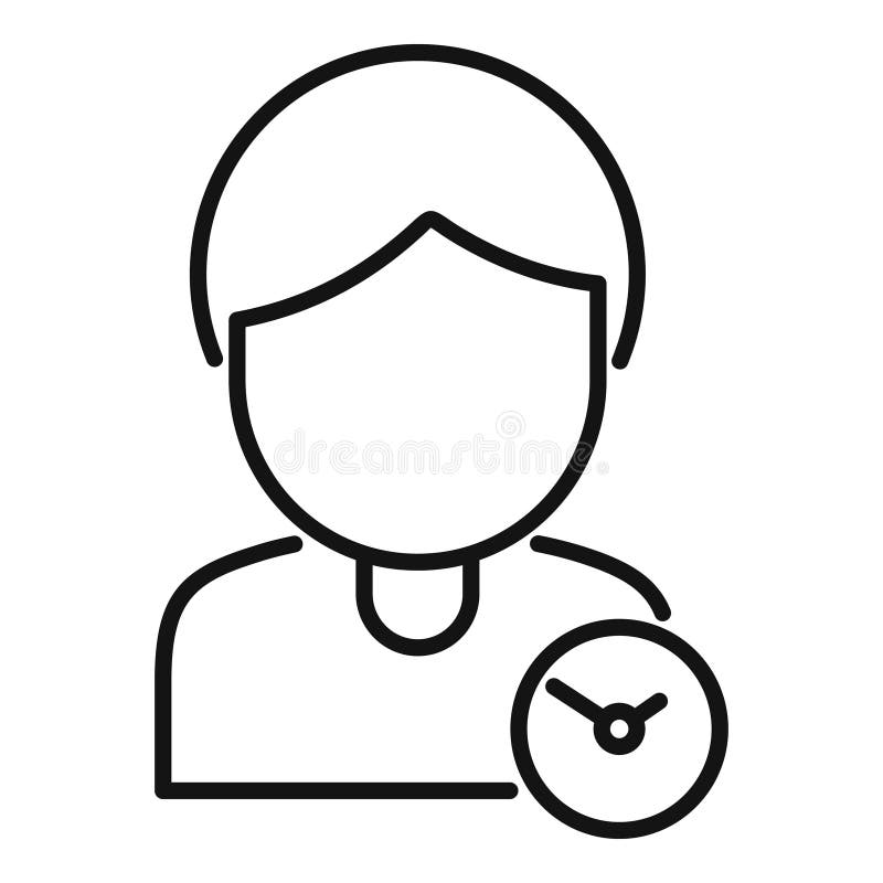 Flexible Time Icon Outline Vector. Office Work Stock Vector ...