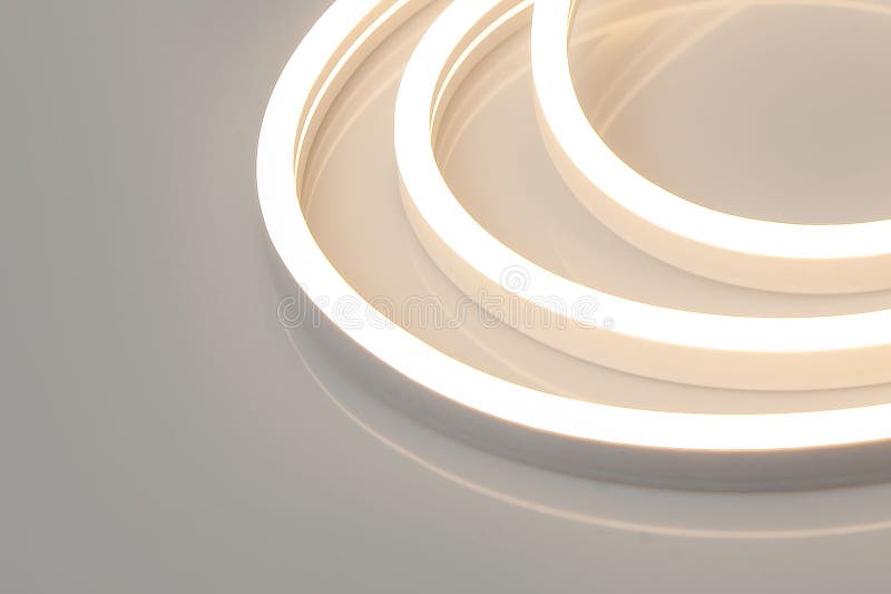 Flexible Warm White LED Neon Strip on Black Background Stock Photo ...