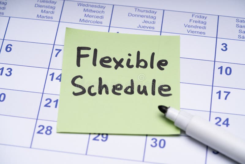 Flexible Work Schedule Concept Stock Image - Image of phrase, market ... Flexible Work Schedule Concept Stock Image - Image of phrase, market ...