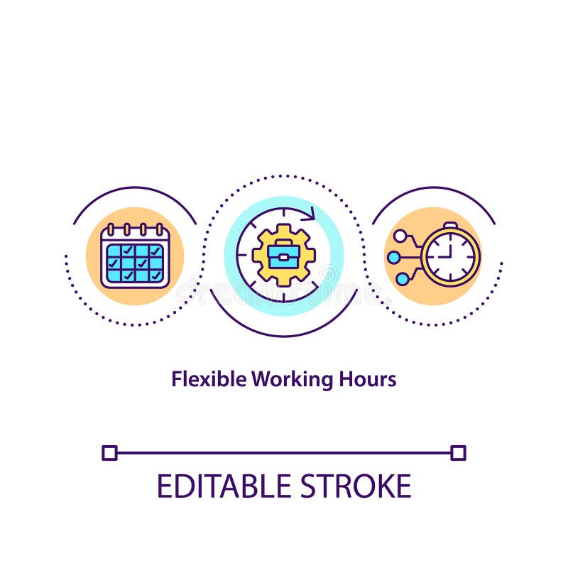 Flexible Working Hours Concept Icon Stock Vector - Illustration of icon ...