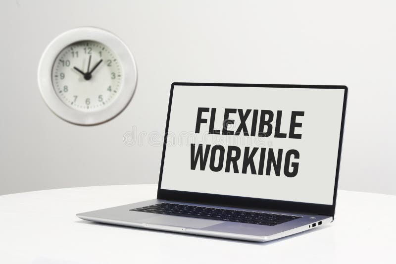 Flexible Working Hours are Shown Using the Text on the Screen of Laptop ...