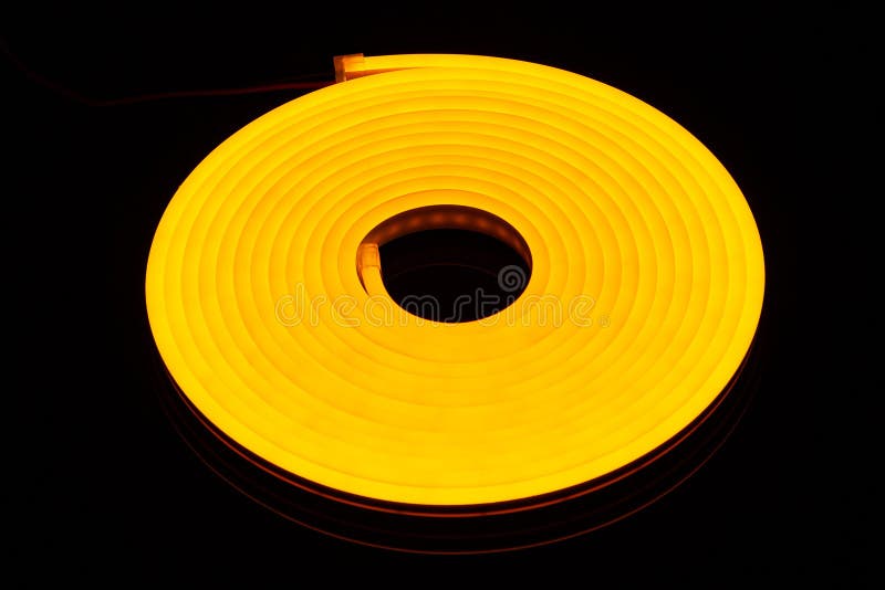 Flexible Yellow Led Tape Neon Flex in Roll Isolated on White Background ...