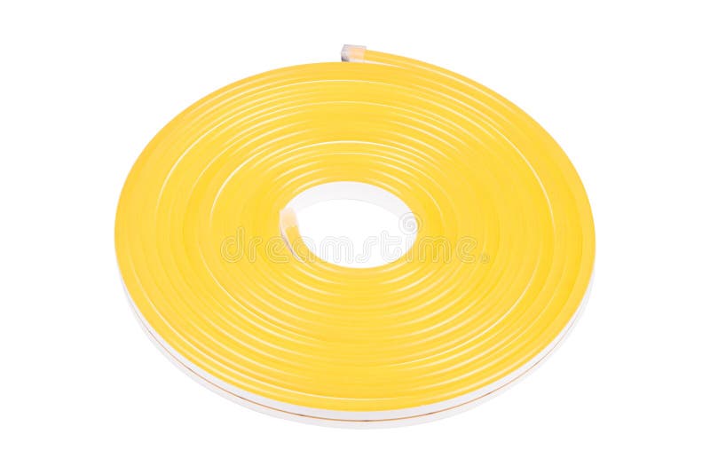 Flexible Yellow Led Tape Neon Flex in Roll Isolated on White Background ...