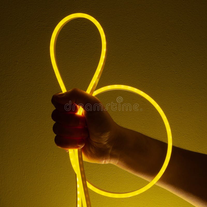 Flexible Yellow Led Tape Neon Flex in Roll Isolated on White Background ...