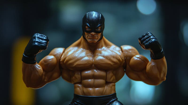 Flexing Action Figure. Strong Stock Illustration - Illustration of ...