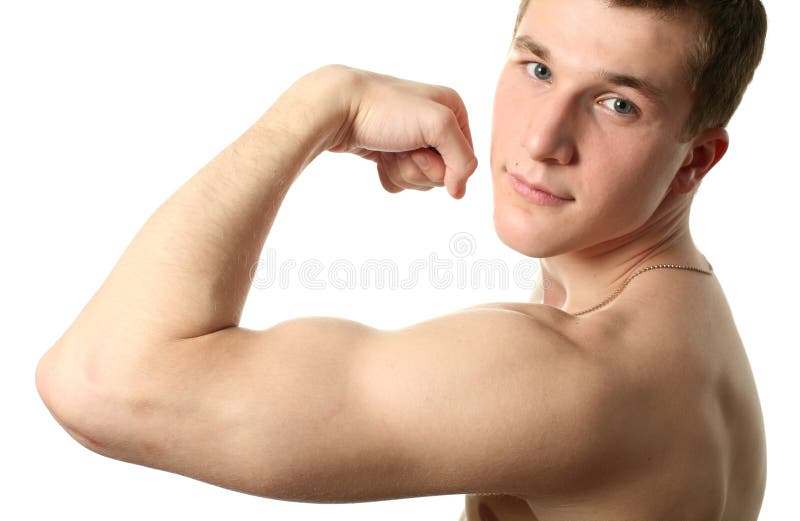 Flexing Biceps stock photo. Image of force, caucasian - 1502624