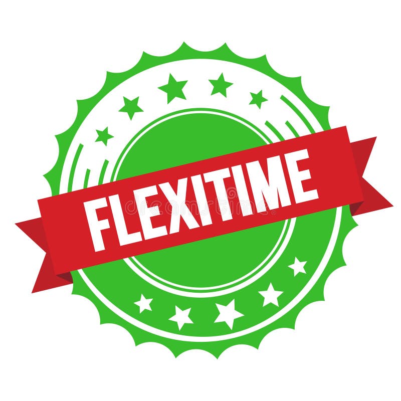FLEXITIME Text on Red Green Ribbon Stamp Stock Illustration ...