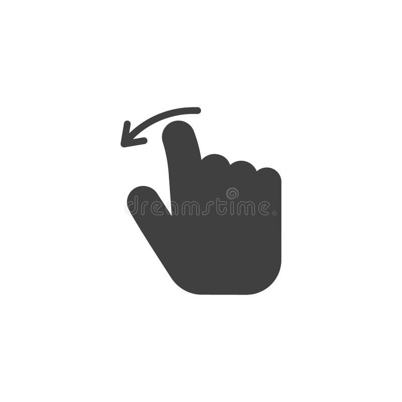 Flick Down Gesture Vector Icon Stock Vector - Illustration of pictogram ...
