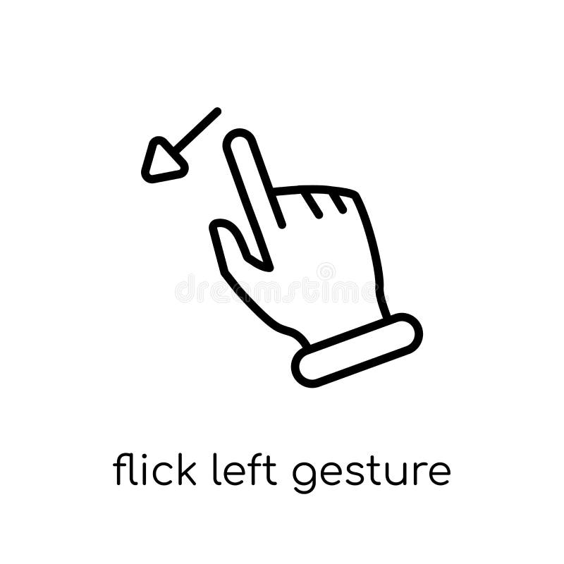Flick Left Gesture Icon. Trendy Modern Flat Linear Vector Flick Stock ...