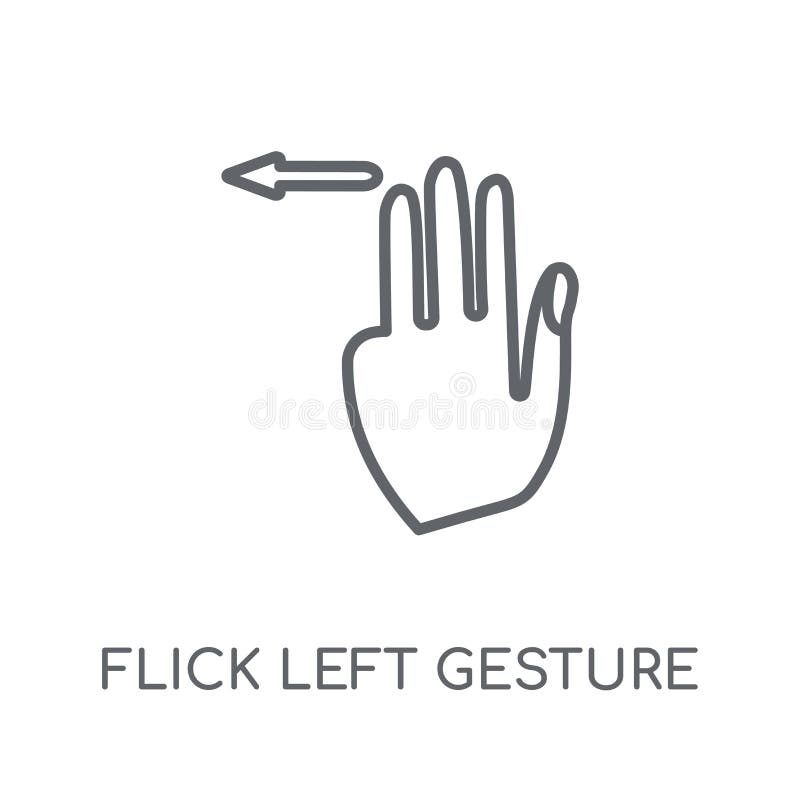 Flick Left Gesture Linear Icon. Modern Outline Flick Left Gestur Stock ...
