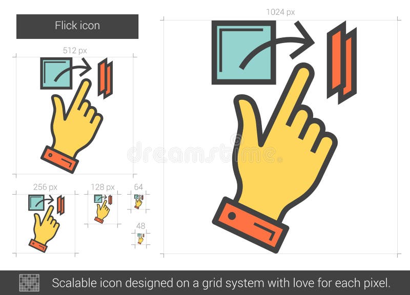Flick line icon. stock vector. Illustration of interface - 83916099