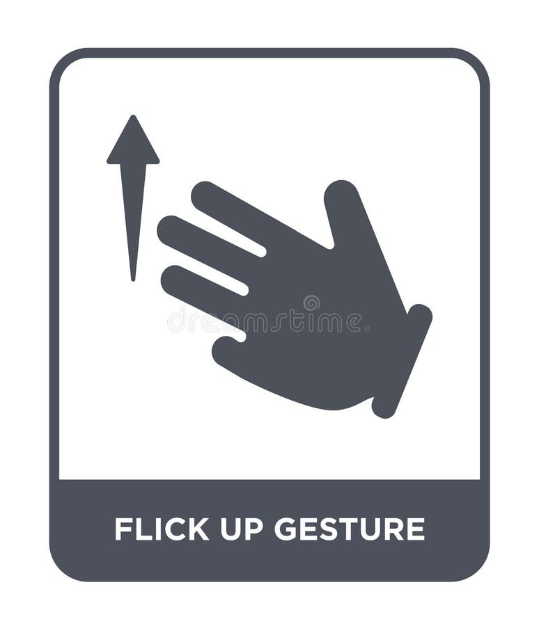 Flick Up Gesture Icon in Trendy Design Style. Flick Up Gesture Icon ...