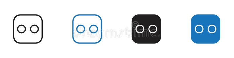 Flicker Icon Linear Graphics Set Vector in Black Stock Illustration ...