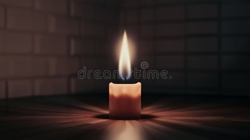 Flickering Candle Flame in Dimly Lit Room Stock Illustration ...