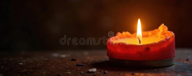 Flickering Candle Flames in Dramatic Chiaroscuro Setting Evoking Old ...
