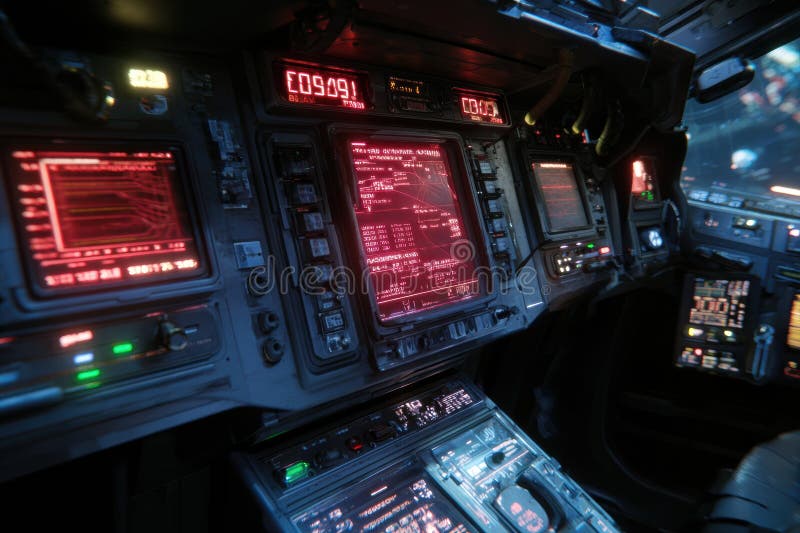 Flickering Command Console Displaying ERROR Feed in Advanced Sci-Fi ...