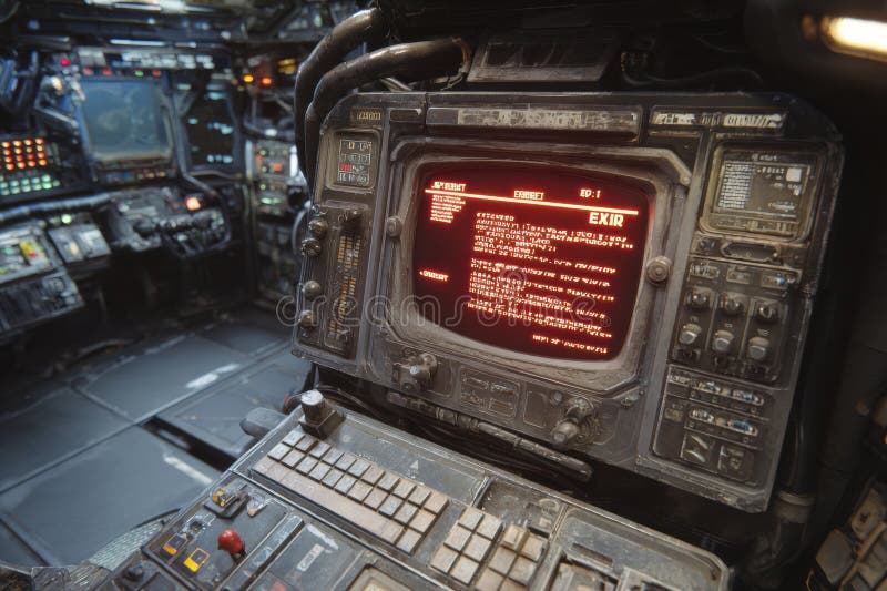 Flickering Command Console in a Sci-Fi Cockpit Displays Error ...