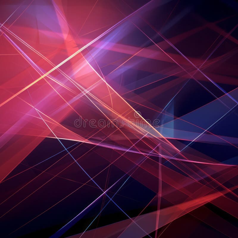 Flickering Dance of Dark Violet and Red Lines, Generative AI Stock ...