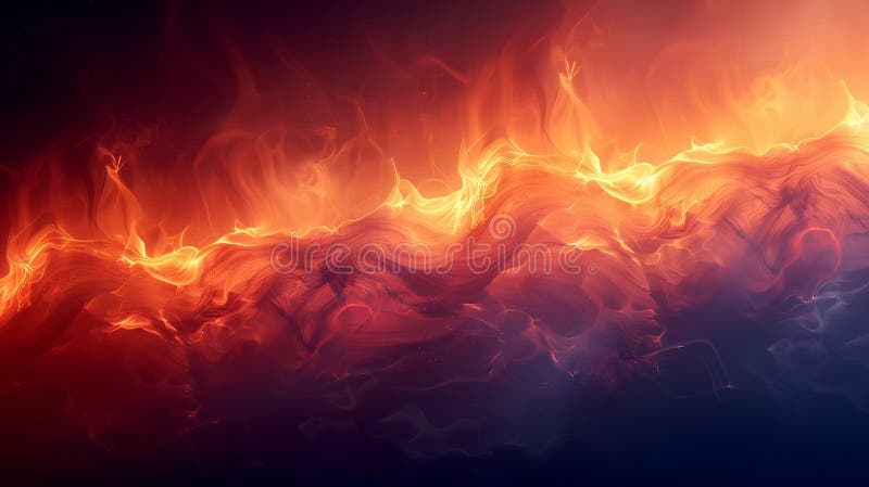 Dramatic Flames Dance Against a Dark Background in an Ethereal Display ...