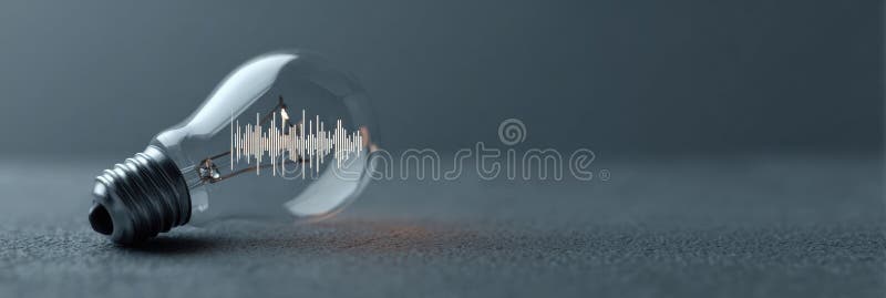 Flickering Lightbulb Symbolizes Stress while Surrounded by Silence and ...