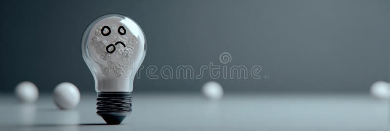 Flickering Lightbulb Representing Stress Surrounded by Silent Objects ...