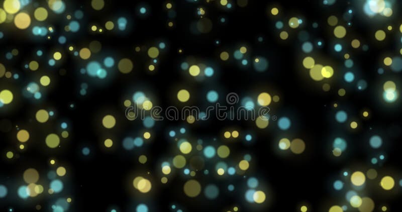 Flickering and Moving in Space Yellow and Blue Lights Stock ...