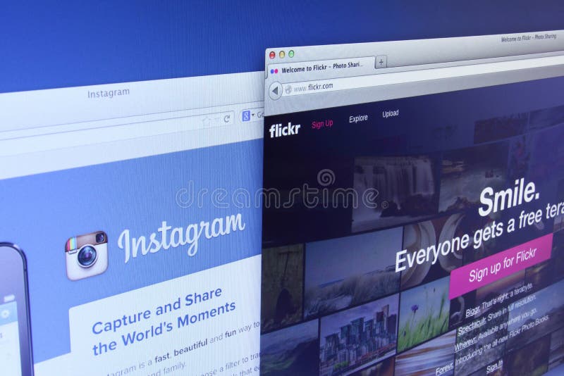 Flickr and Instagram Website Editorial Stock Image - Image of website ...