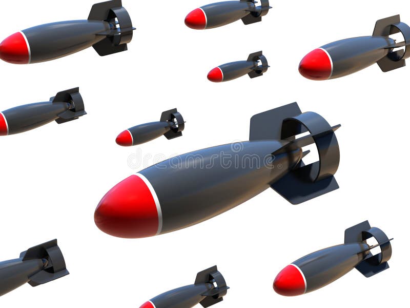 Fliegerbomben Auf Einem Weißen Hintergrund Stock Abbildung - Bild: 40110154